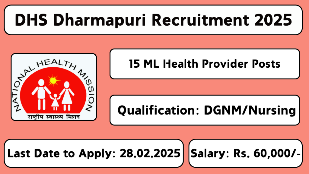 DHS Dharmapuri Recruitment 2025: 15 Mid-Level Health Provider Posts ...