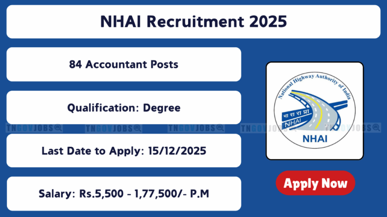 NHAI Recruitment 2025: 84 Accountant Posts; Apply Now!