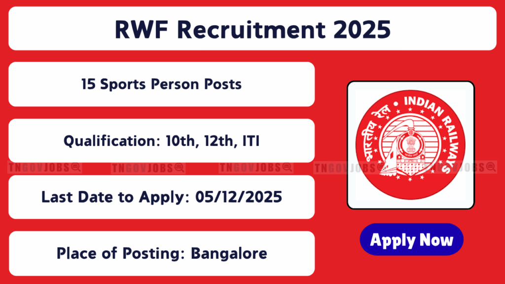 RWF Sports Person Recruitment 2025; Apply Now!