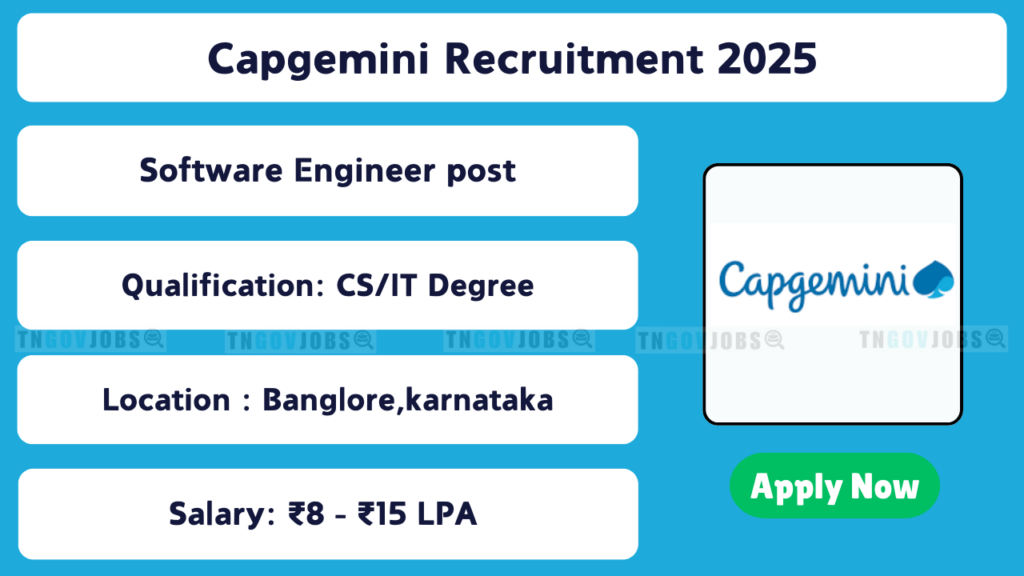Capgemini hiring Software Engineer; Apply Now!