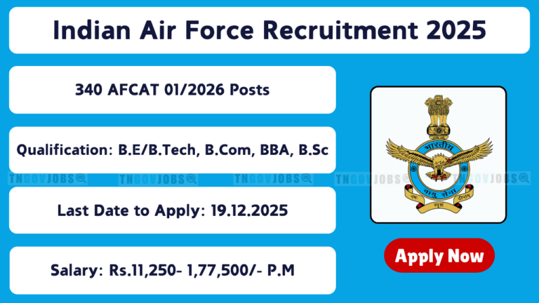 Indian Air Force AFCAT 01/2026 Recruitment 2025; Apply Now!