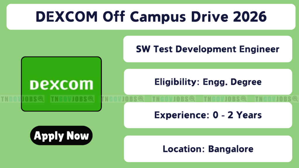 Dexcom hiring SW Test Development Engineer; Apply Now!