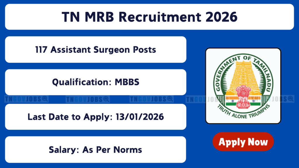 TN MRB Recruitment 2026: 117 Assistant Surgeon (Medical Officers) Posts ...