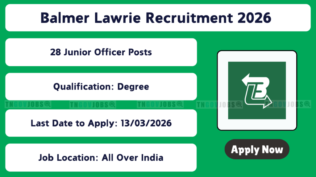 Balmer Lawrie Recruitment 2026 – 28 Junior Officer Posts; Apply Now!