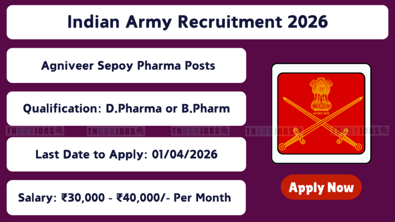 Indian Army Agniveer Sepoy Pharma Recruitment 2026; Apply Now!