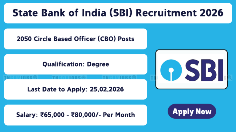 SBI Circle Based Officer (CBO) Recruitment 2026; Apply Now!