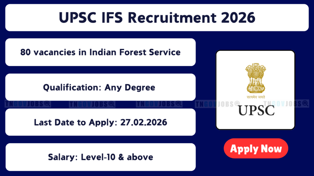 UPSC Indian Forest Service Examination 2026; Apply Now!
