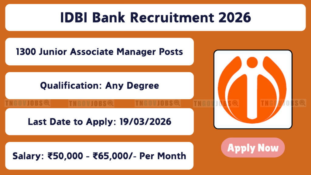 IDBI Bank JAM Recruitment 2026; Apply Now!