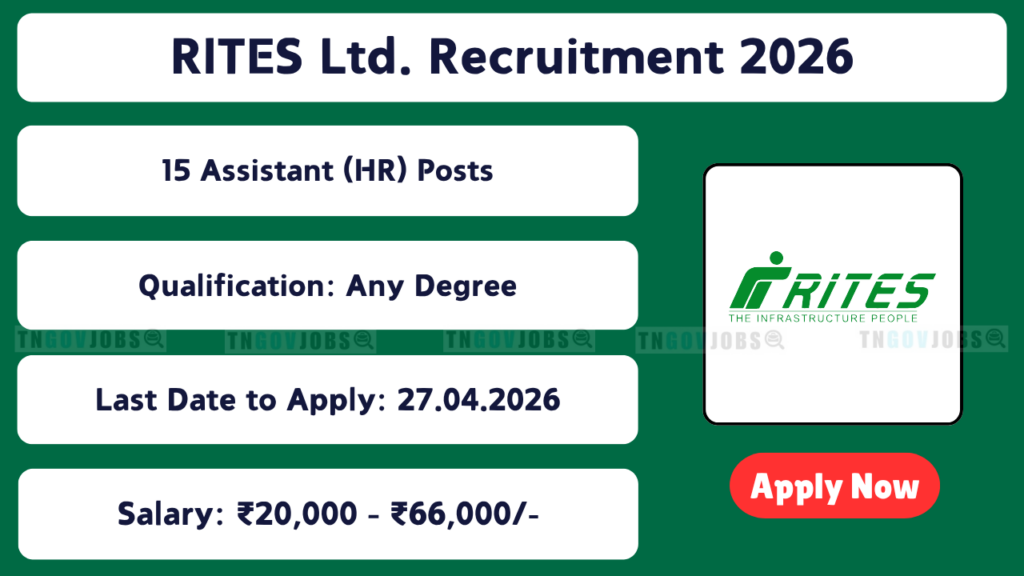 RITES Assistant (HR) Recruitment 2026; Apply Now!