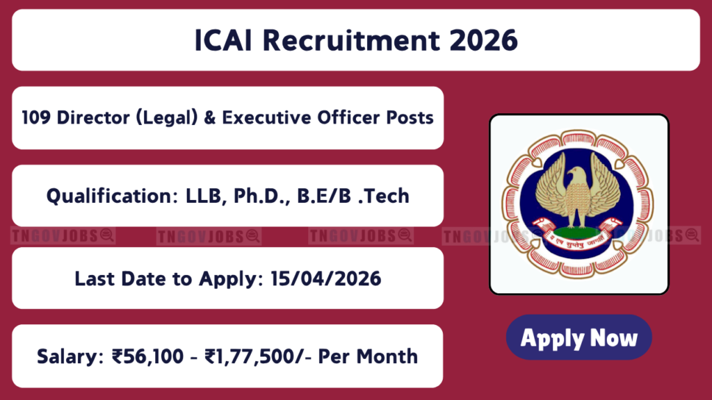 ICAI Executive Officer Recruitment 2026; Apply Now!
