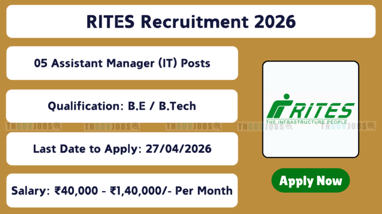 RITES Assistant Manager (IT) Recruitment 2026; Apply Now!