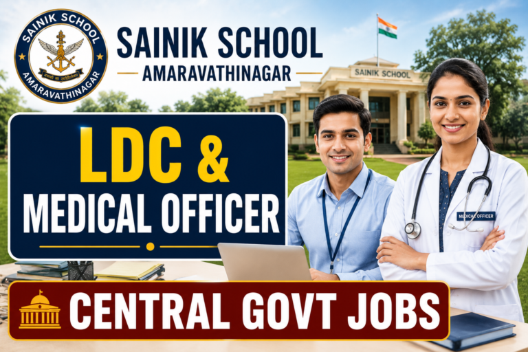 Sainik School Recruitment 2026 – LDC & Medical Officer Jobs with Salary ...